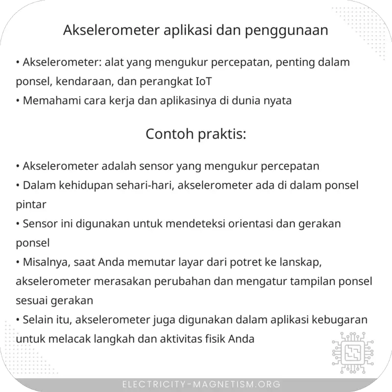 Akselerometer | Aplikasi dan Penggunaan
