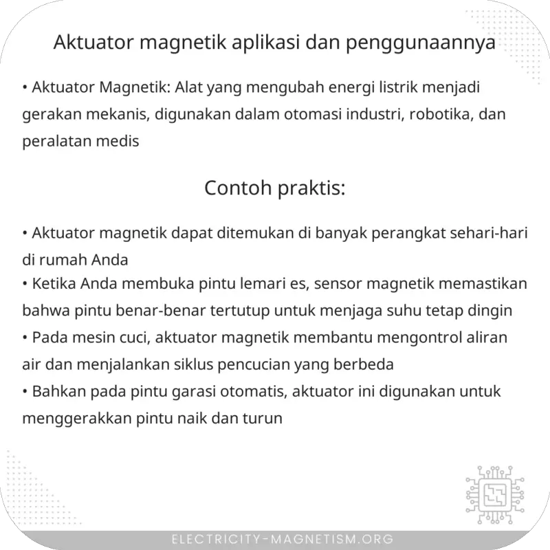 Aktuator Magnetik | Aplikasi dan Penggunaannya – Electricity – Magnetism