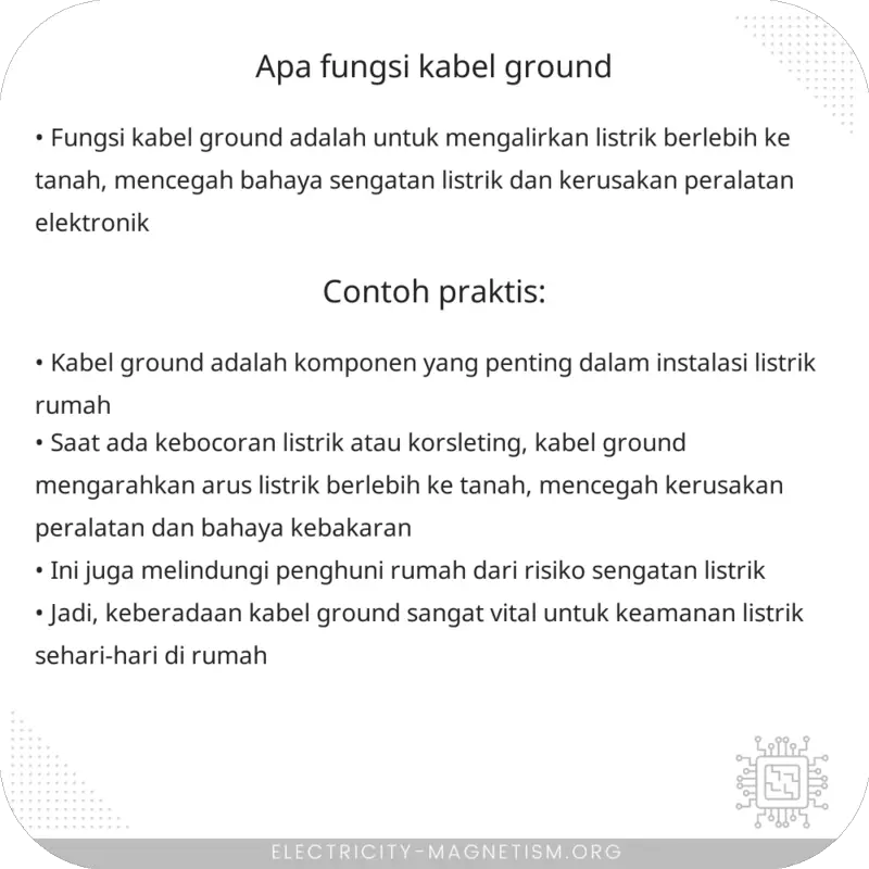 Apa Fungsi Kabel Ground? – Electricity – Magnetism