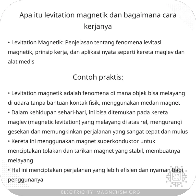 Apa Itu Levitation Magnetik dan Bagaimana Cara Kerjanya?
