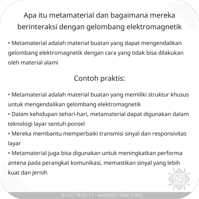 Apa itu Metamaterial dan Bagaimana Mereka Berinteraksi dengan Gelombang Elektromagnetik ...