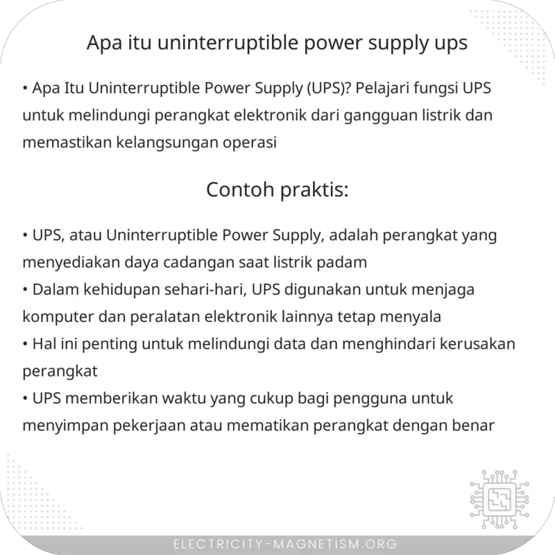 Apa Itu Uninterruptible Power Supply (UPS)? Apa Itu Uninterruptible Power Supply (UPS)?