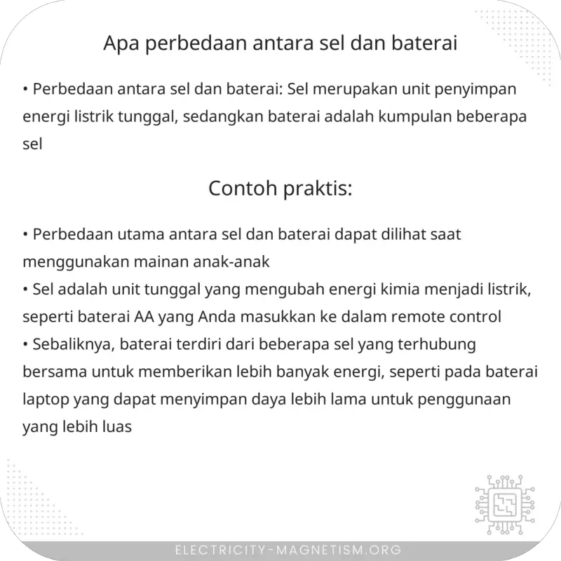 Apa Perbedaan Antara Sel dan Baterai?