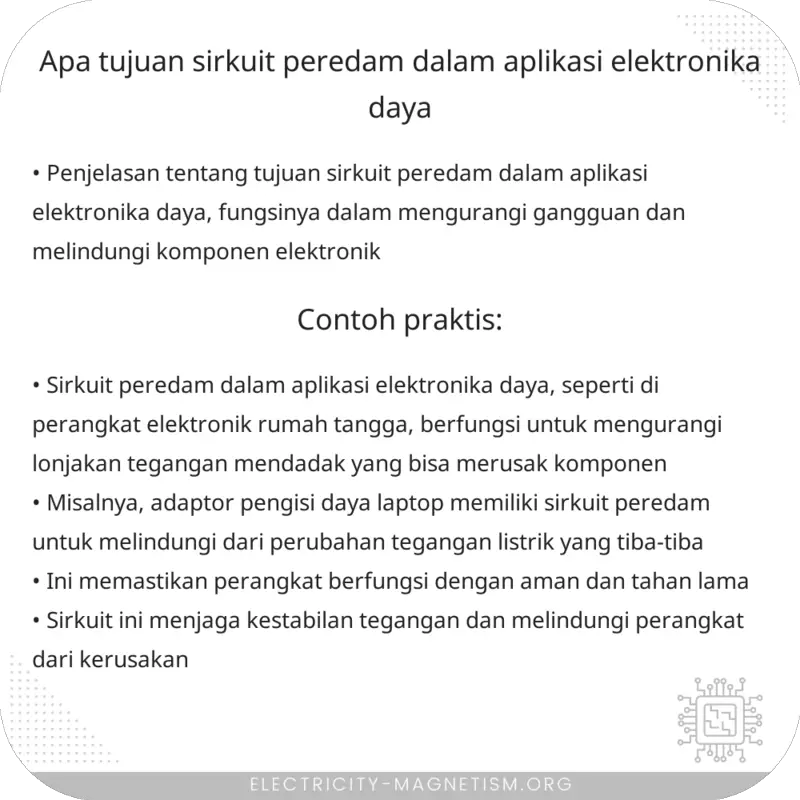 Apa Tujuan Sirkuit Peredam Dalam Aplikasi Elektronika Daya Electricity Magnetism 