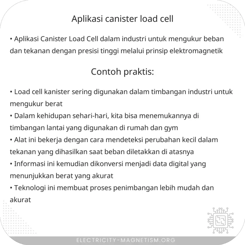 Aplikasi Canister Load Cell – Electricity – Magnetism