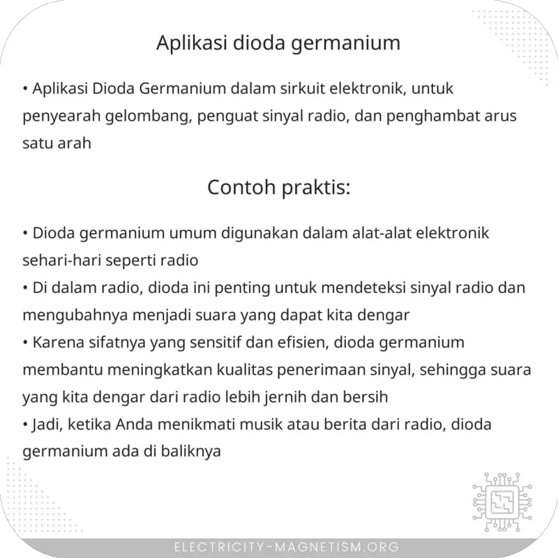 Aplikasi Dioda Germanium – Electricity – Magnetism