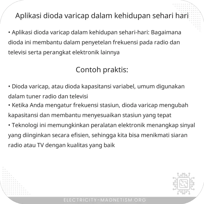 Dioda Varaktor | Aplikasi dan Penggunaannya