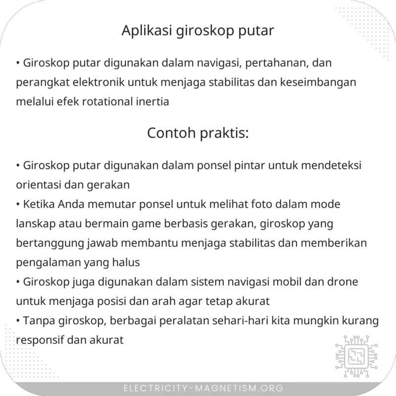 Aplikasi Giroskop Putar – Electricity – Magnetism