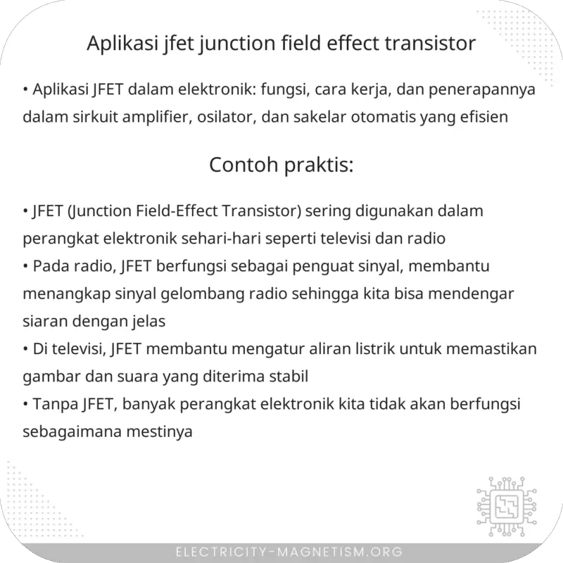 Aplikasi Jfet Junction Field Effect Transistor