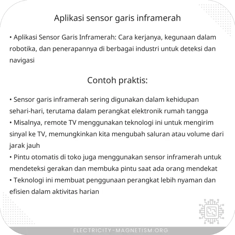 Aplikasi Sensor Garis Inframerah – Electricity – Magnetism