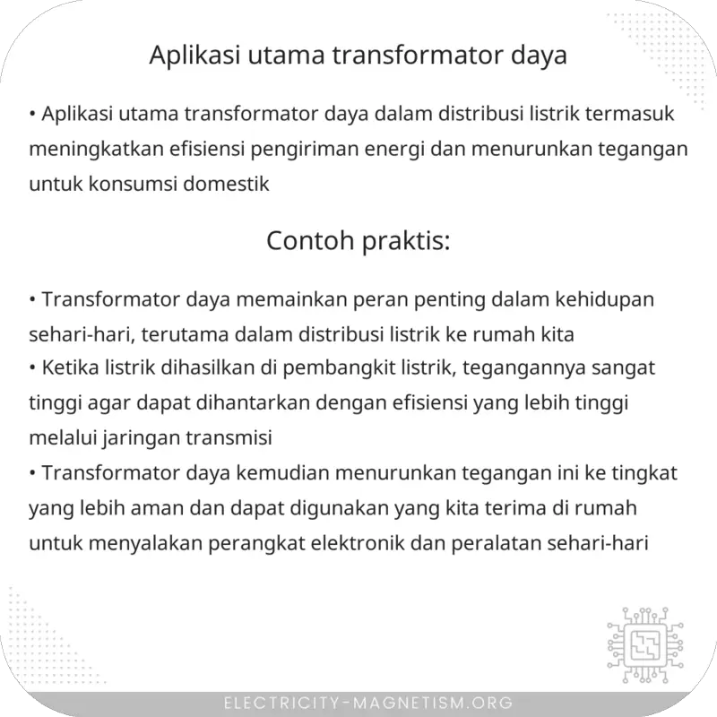 Aplikasi Utama Transformator Daya