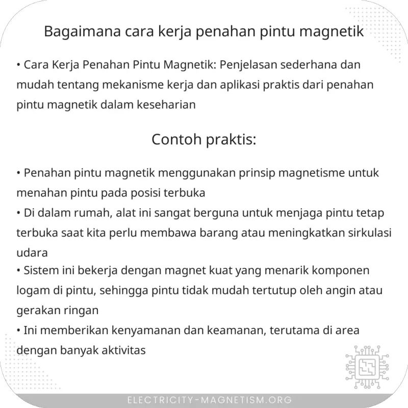 Bagaimana Cara Kerja Penahan Pintu Magnetik? – Electricity – Magnetism