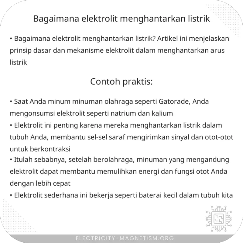 Bagaimana Elektrolit Menghantarkan Listrik? – Electricity – Magnetism