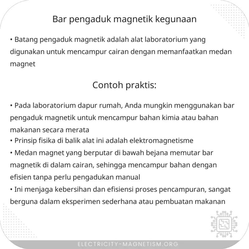 Bar Pengaduk Magnetik | Kegunaan