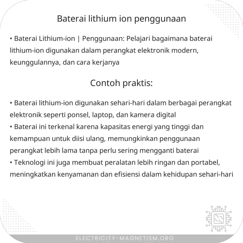 Baterai Lithium-ion | Penggunaan