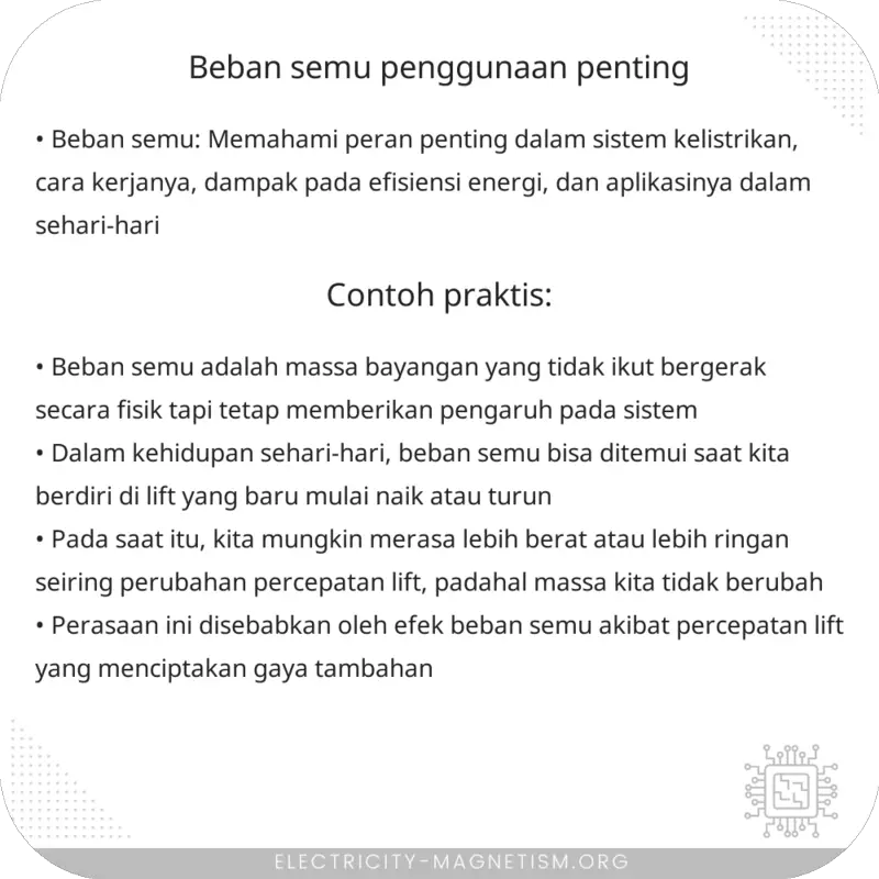 Beban Semu | Penggunaan Penting