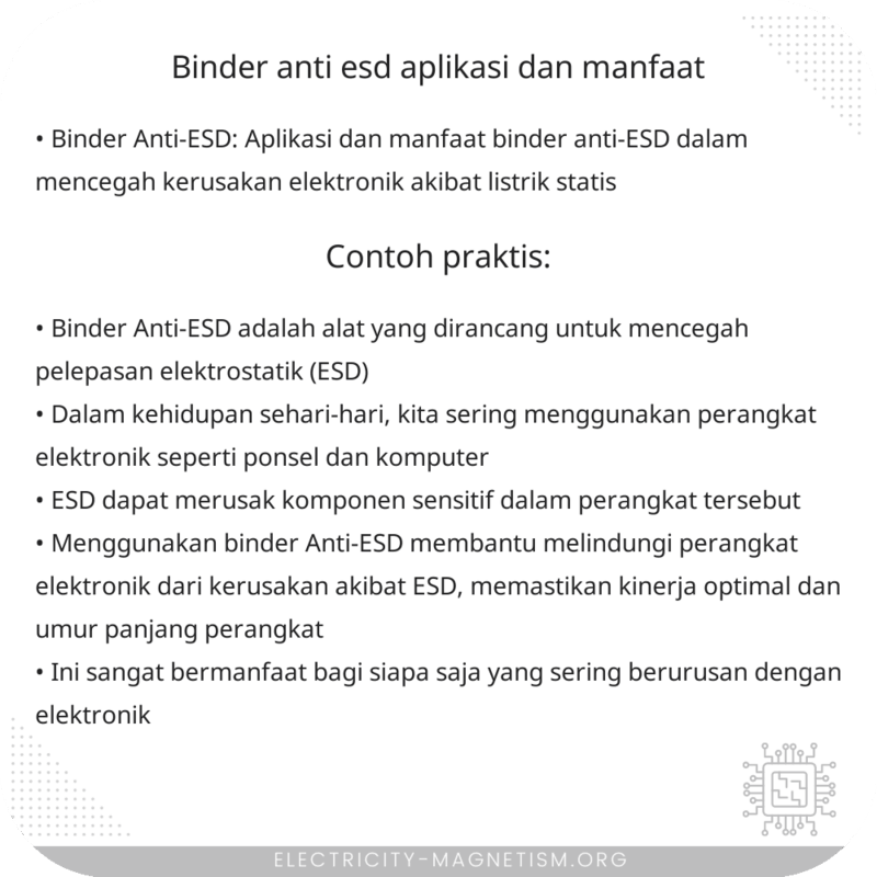 Binder Anti-ESD | Aplikasi dan Manfaat