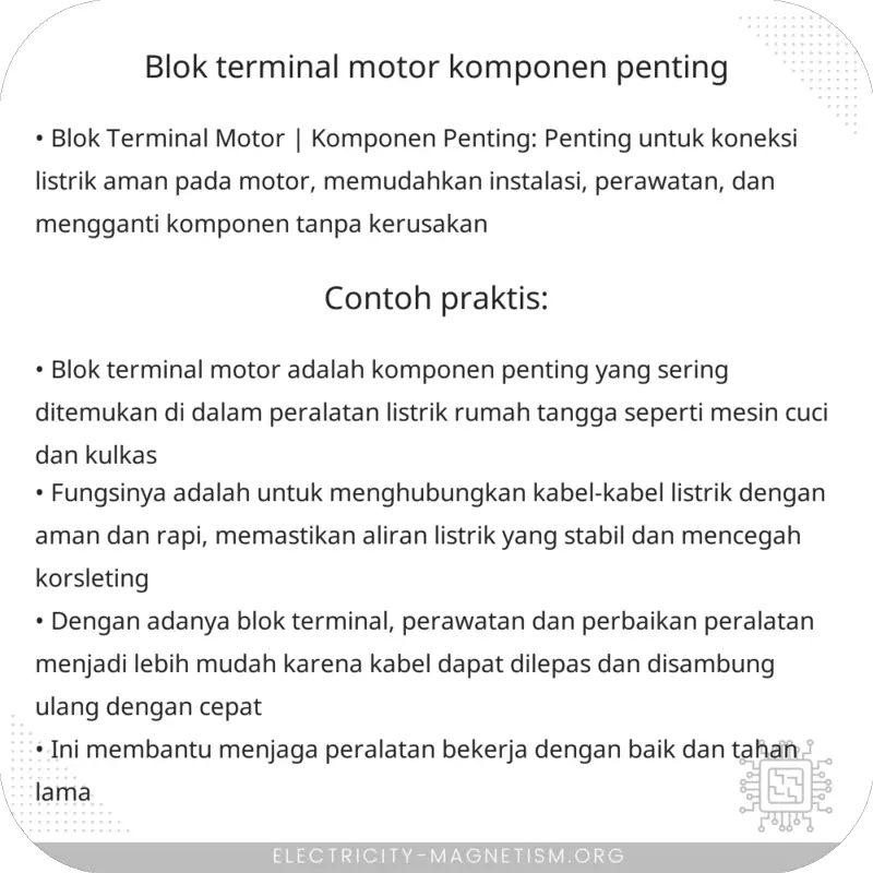 Blok Terminal Motor | Komponen Penting