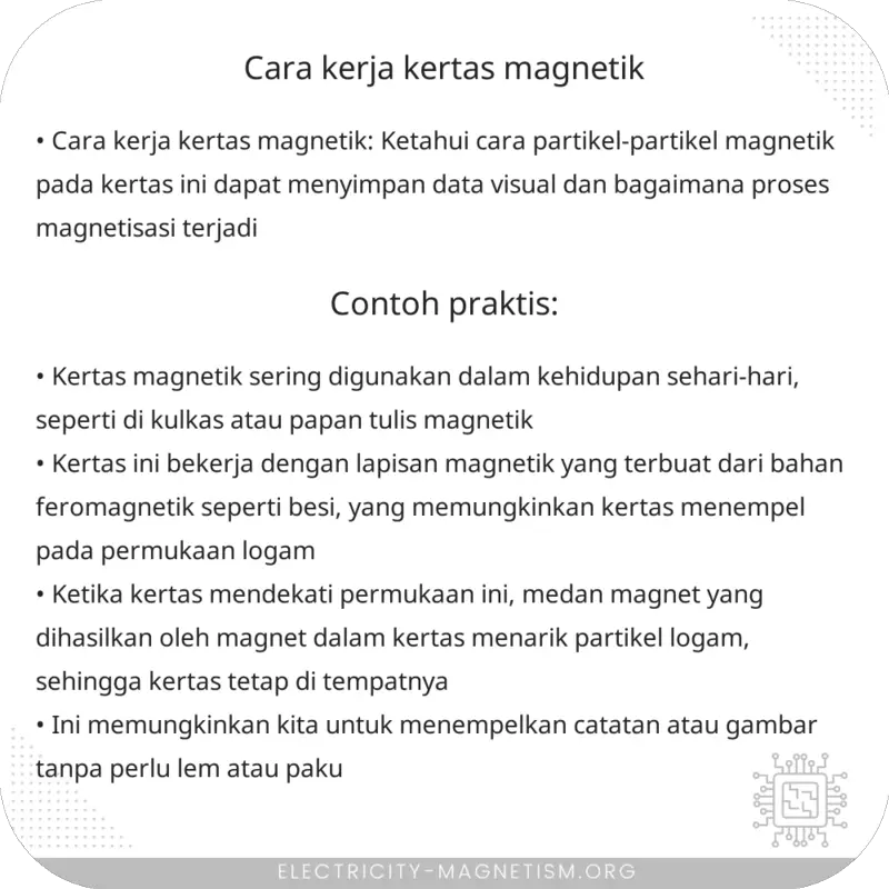 Cara Kerja Kertas Magnetik