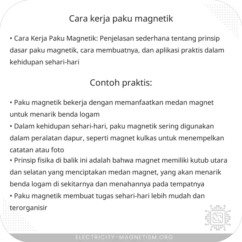 Cara Kerja Paku Magnetik – Electricity – Magnetism