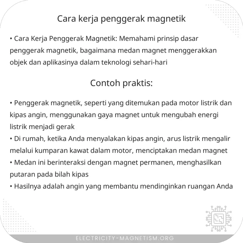 Cara Kerja Penggerak Magnetik