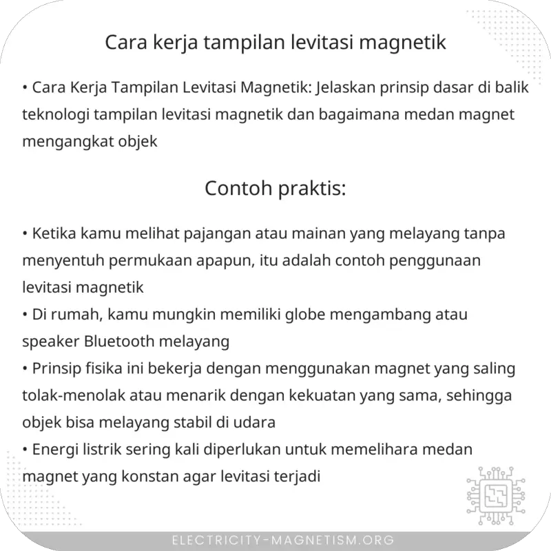Cara Kerja Tampilan Levitasi Magnetik – Electricity – Magnetism