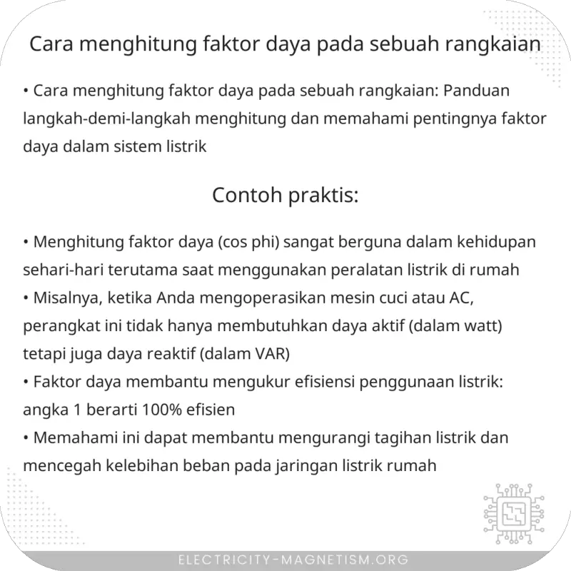 Cara Menghitung Faktor Daya pada Sebuah Rangkaian – Electricity – Magnetism