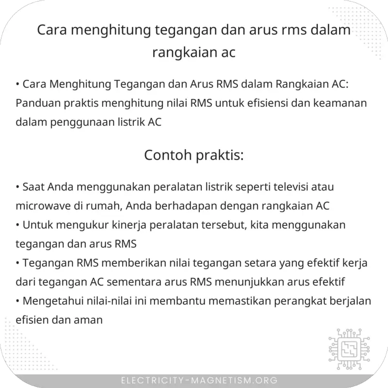 Cara Menghitung Tegangan dan Arus RMS dalam Rangkaian AC