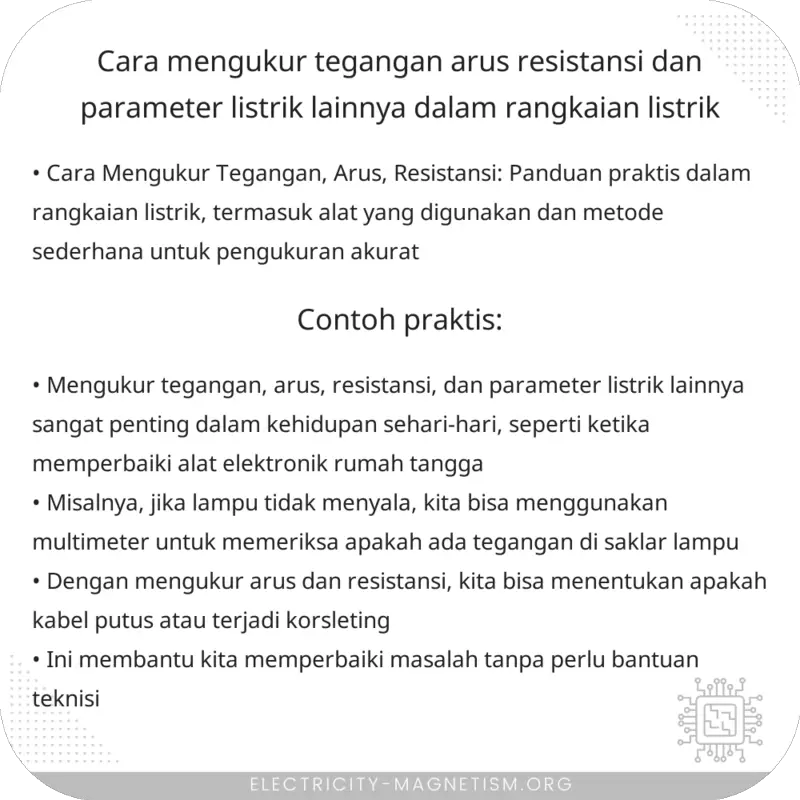Cara Mengukur Tegangan, Arus, Resistansi, dan Parameter Listrik Lainnya dalam Rangkaian Listrik ...