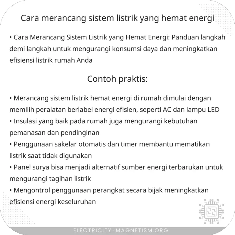 Cara Merancang Sistem Listrik yang Hemat Energi