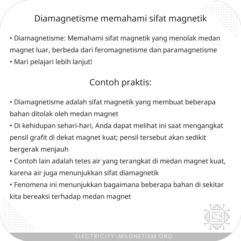Diamagnetisme | Memahami Sifat Magnetik – Electricity – Magnetism