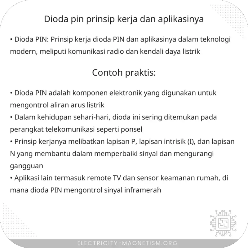 Dioda PIN | Prinsip Kerja dan Aplikasinya