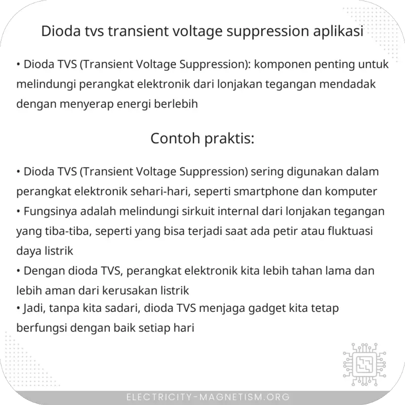 Dioda TVS (Transient Voltage Suppression) | Aplikasi