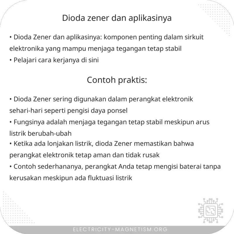 Dioda Zener dan Aplikasinya – Electricity – Magnetism