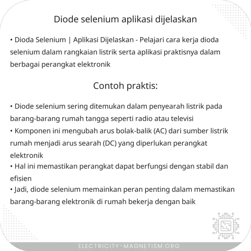 Diode Selenium | Aplikasi Dijelaskan