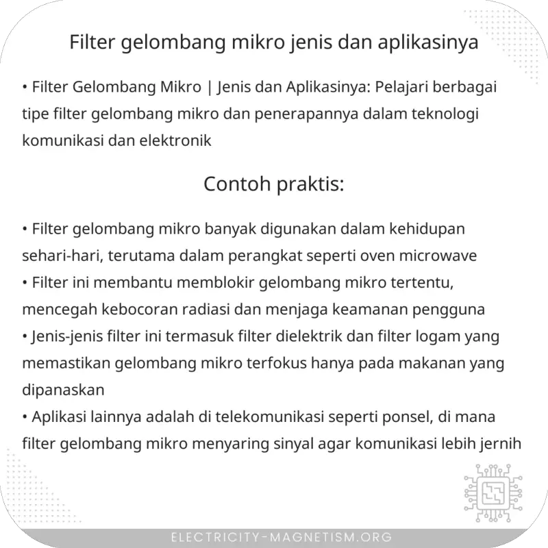 Filter Gelombang Mikro | Jenis dan Aplikasinya – Electricity – Magnetism