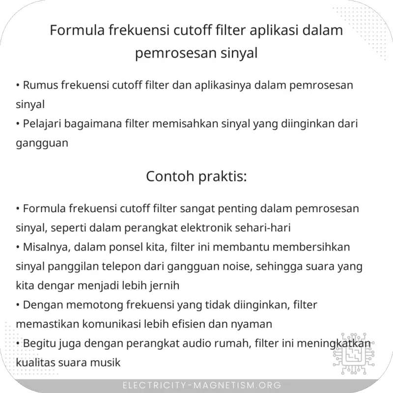 Formula Frekuensi Cutoff Filter | Aplikasi dalam Pemrosesan Sinyal ...