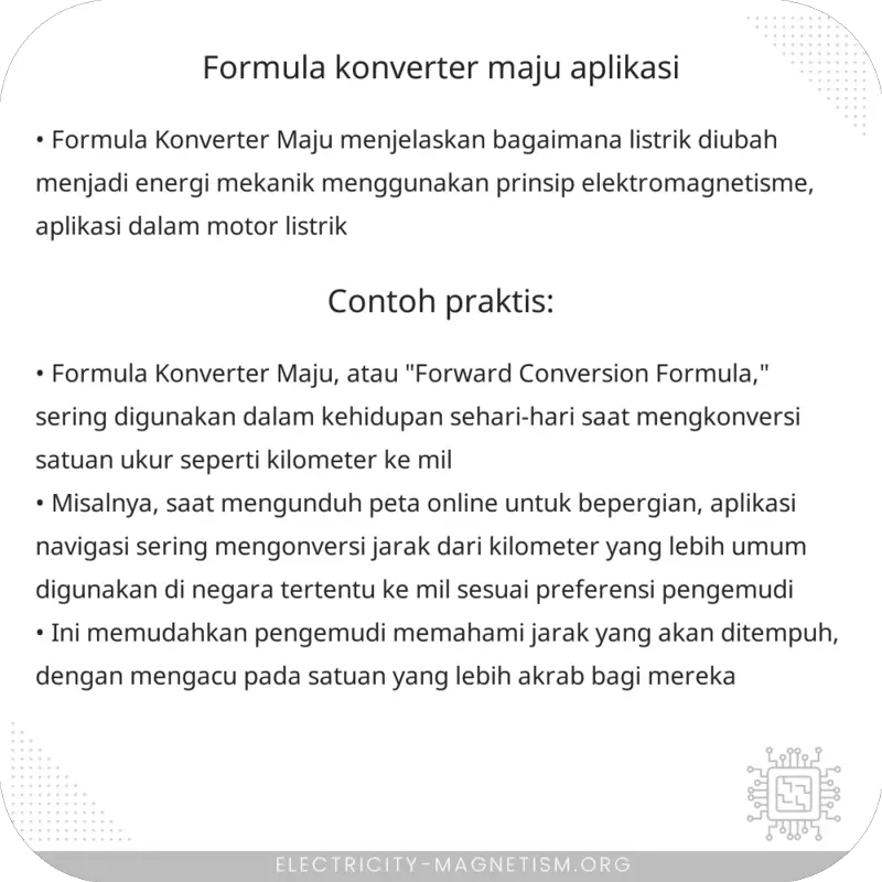 Formula Konverter Maju | Aplikasi – Electricity – Magnetism