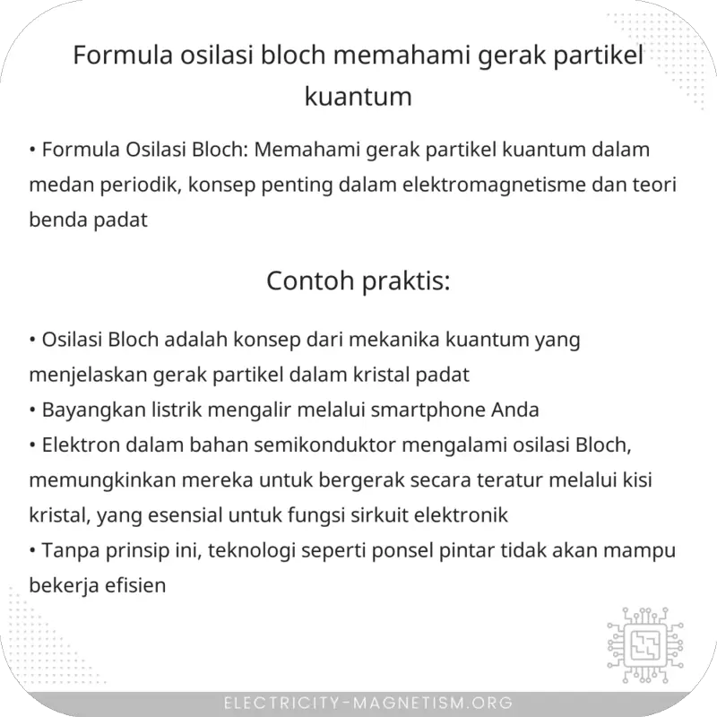 Formula Osilasi Bloch | Memahami Gerak Partikel Kuantum – Electricity ...
