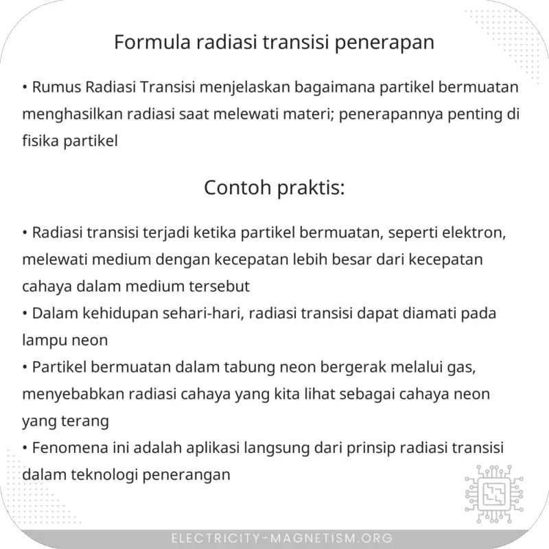 Formula Radiasi Transisi | Penerapan – Electricity – Magnetism