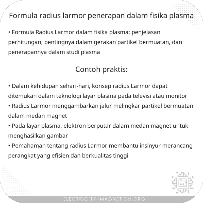 Formula Radius Larmor | Penerapan dalam Fisika Plasma – Electricity ...