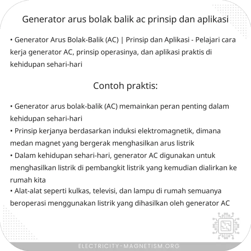 Generator Arus Bolak-Balik (AC) | Prinsip dan Aplikasi – Electricity ...