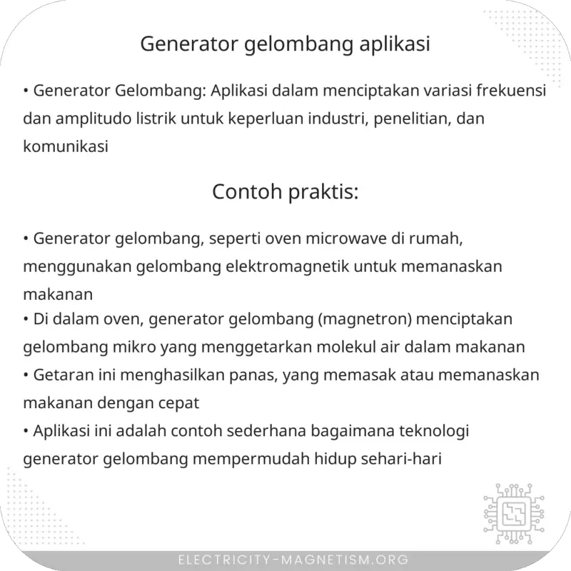 Generator Gelombang | Aplikasi – Electricity – Magnetism