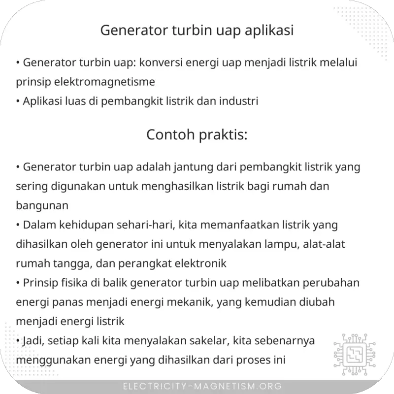 Generator Turbin Uap | Aplikasi – Electricity – Magnetism