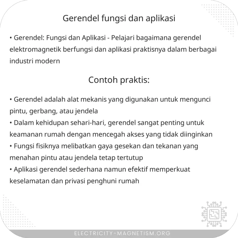 Gerendel | Fungsi dan Aplikasi
