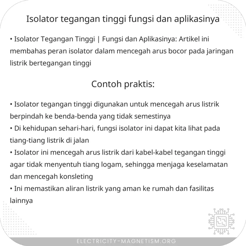 Isolator Tegangan Tinggi | Fungsi dan Aplikasinya – Electricity – Magnetism