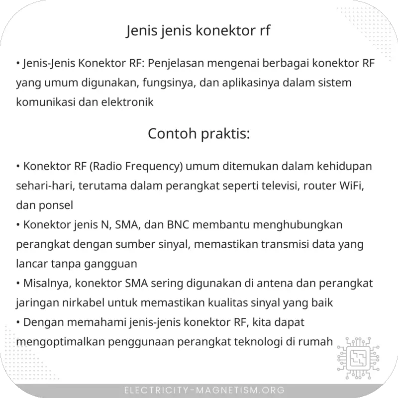 Jenis-Jenis Konektor RF – Electricity – Magnetism