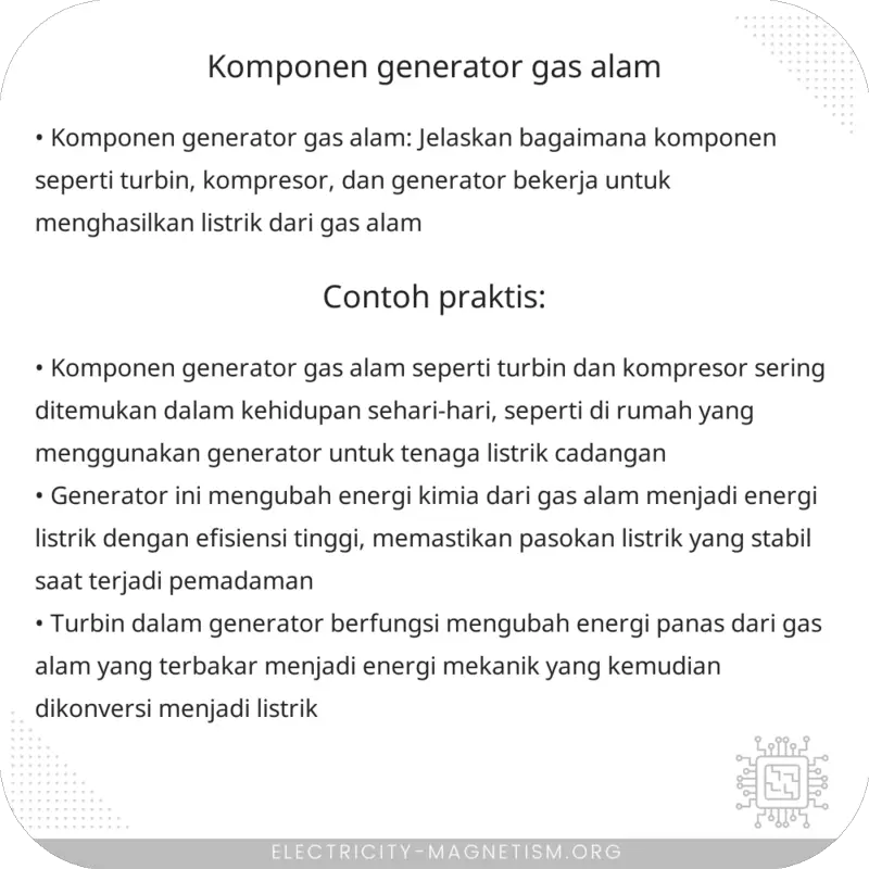 Komponen Generator Gas Alam