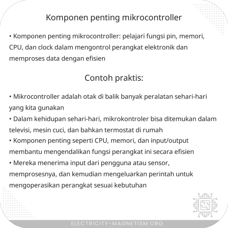 Komponen Penting Mikrocontroller – Electricity – Magnetism