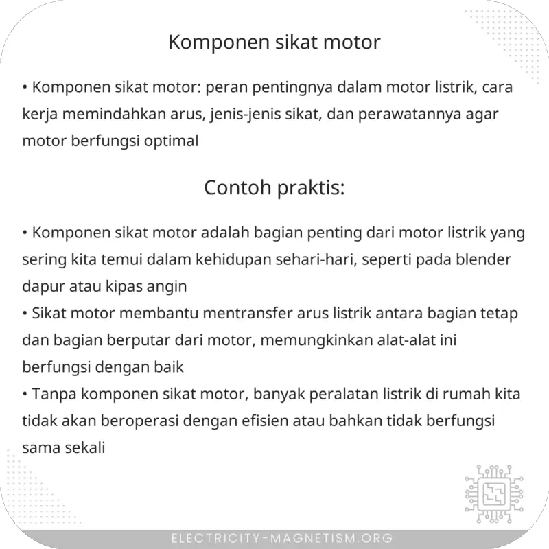 Komponen Sikat Motor – Electricity – Magnetism